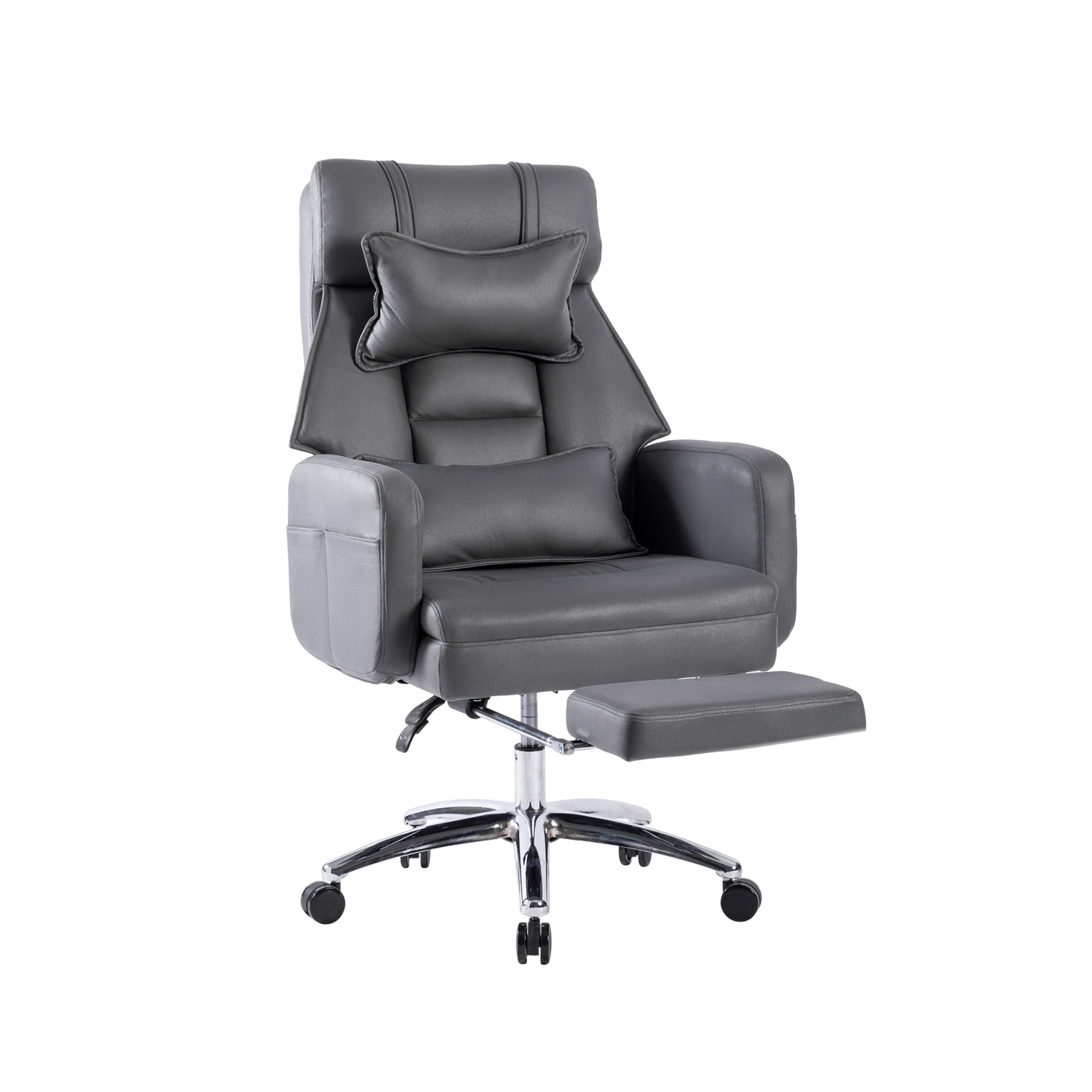 Swivel Ergonomic Office Chair with Lumbar Support & Reclining Footrest ...